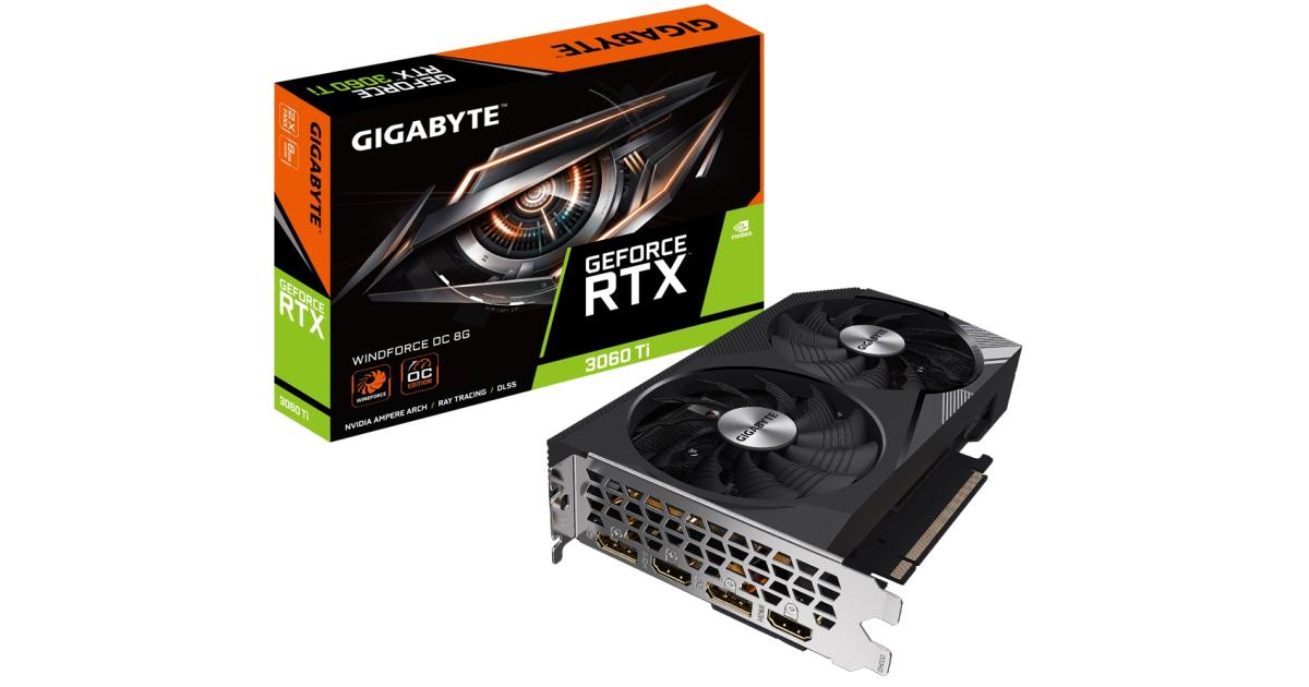 GIGABYTE GeForce RTX 3060 Ti WINDFORCE OC 8G GDDR6 - Graphics Card | GV ...