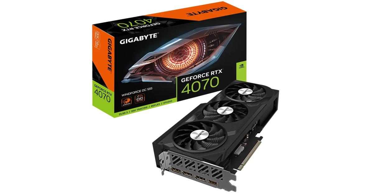 GIGABYTE GeForce RTX 4070 WINDFORCE OC 12GB GDDR6X - Graphics Card | GV ...