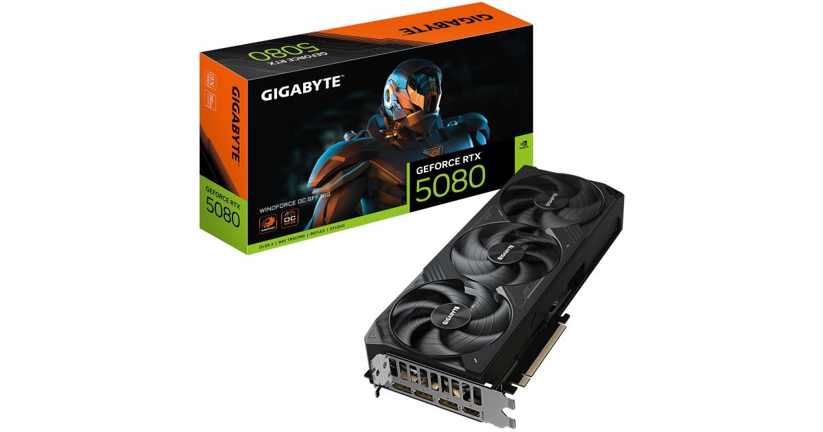 GIGABYTE GeForce RTX 5080 WINDFORCE OC SFF 16GB GDDR7- Graphics Card ...