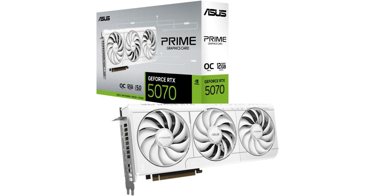 ASUS PRIME Gaming GeForce RTX 5070 White OC Edition 12GB GDDR7 ...
