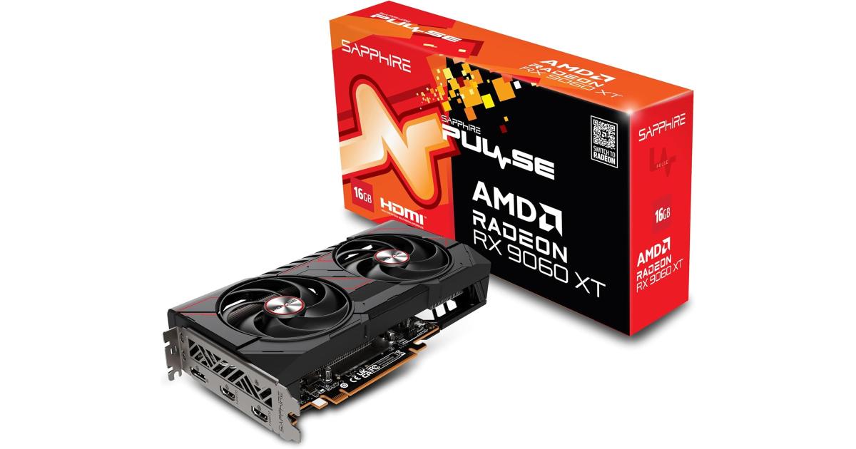 SAPPHIRE PULSE AMD RADEON RX 9060 XT 16GB GDDR6 - Graphics Card ...