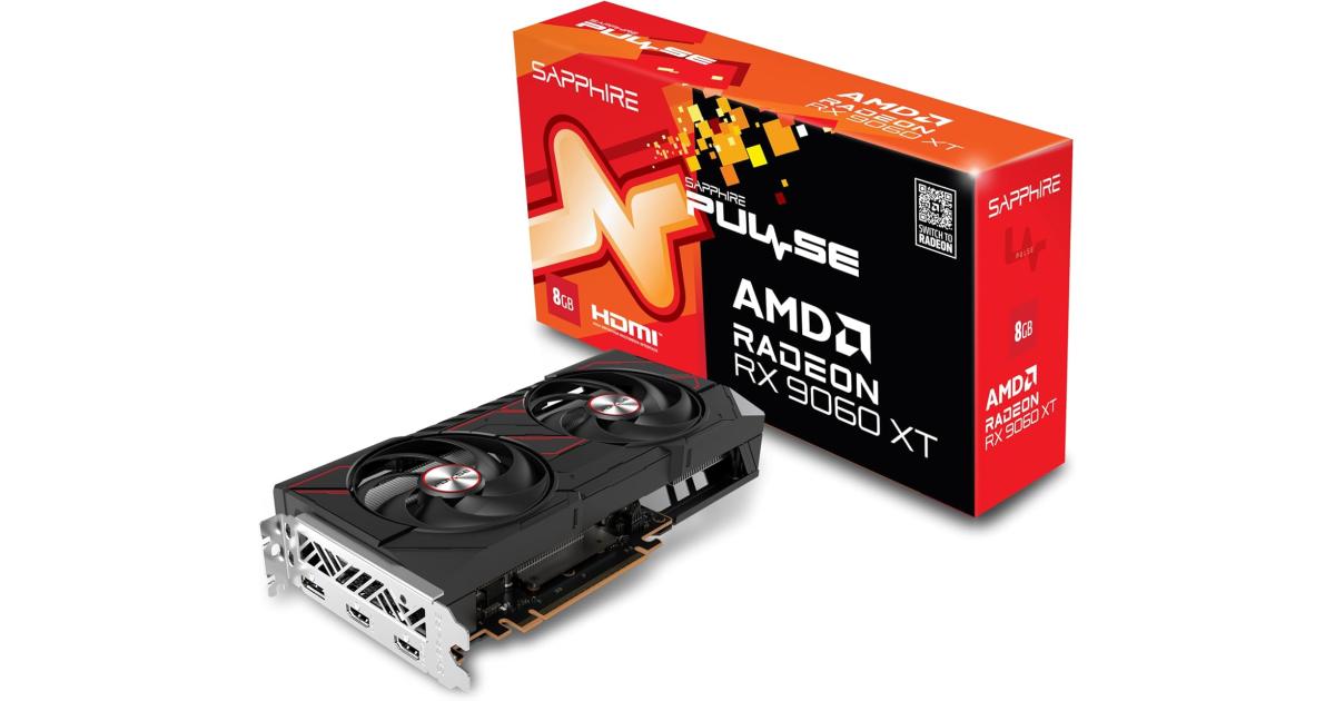 SAPPHIRE PULSE AMD RADEON RX 9060 XT 8GB GDDR6 - Graphics Card ...