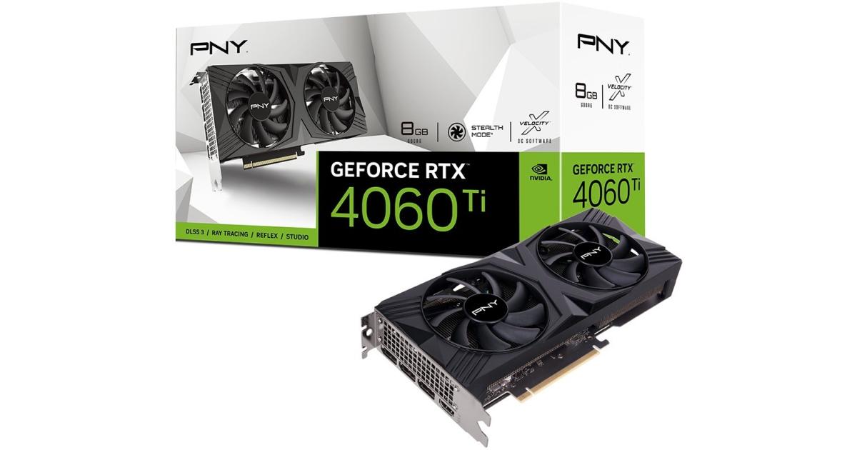 PNY GeForce RTX 4060 Ti 8GB VERTO Dual Fan 8GB GDDR6 - Graphics Card ...