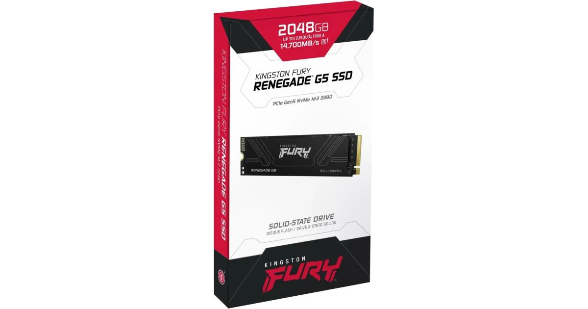 Kingston FURY Renegade G5 2TB PCIe 5.0 NVMe M.2 SSD-Sequential Read ...