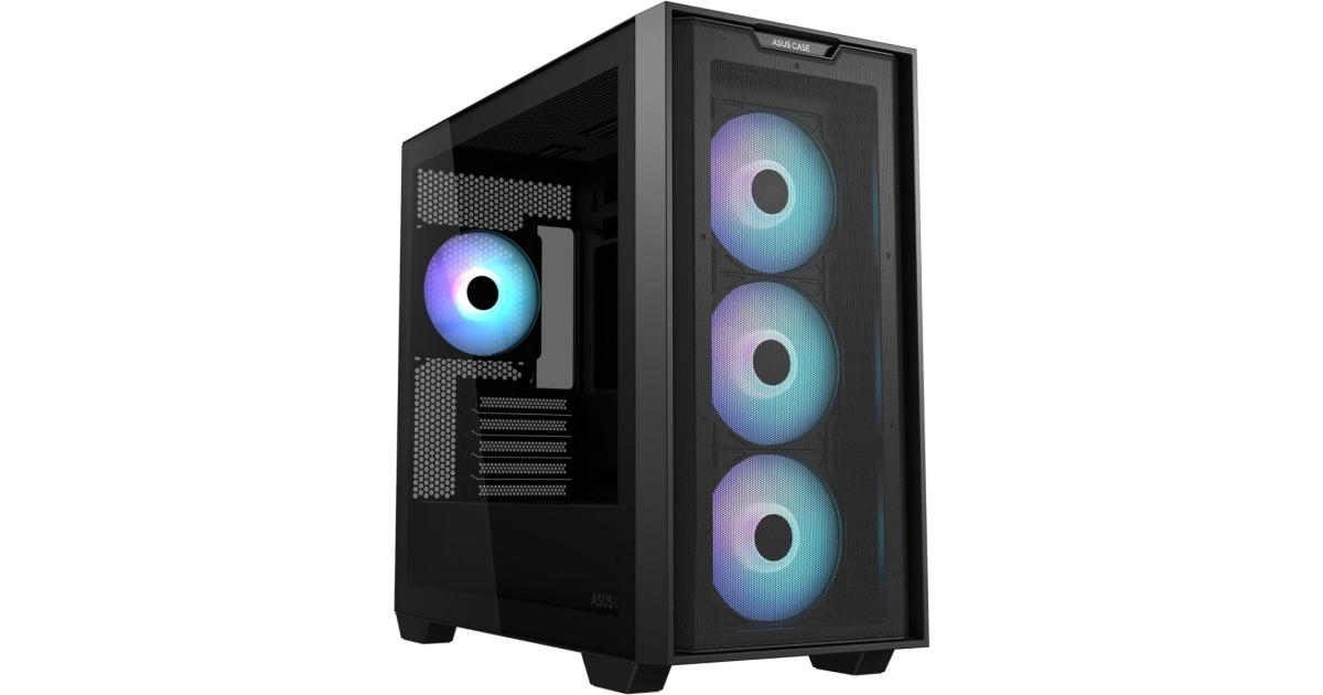 ASUS A21 PLUS (Black) Micro-ATX ARGB Mid Tower Tempered Glass Gaming ...