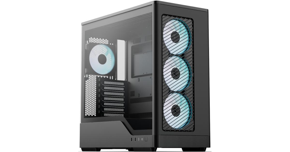 AeroCool D520A (Black) ARGB Stylish & Aesthetic Design ATX Mid Tower ...