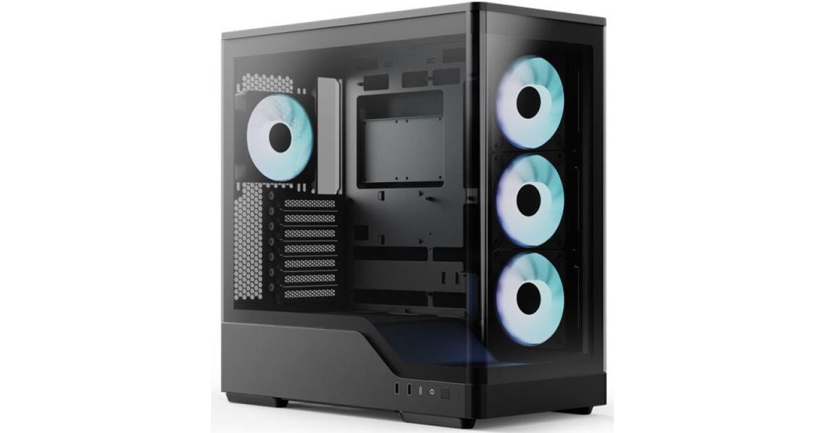 AeroCool P500A DIGI (Black) ARGB Stylish Panoramic Fish Tank Design ATX ...