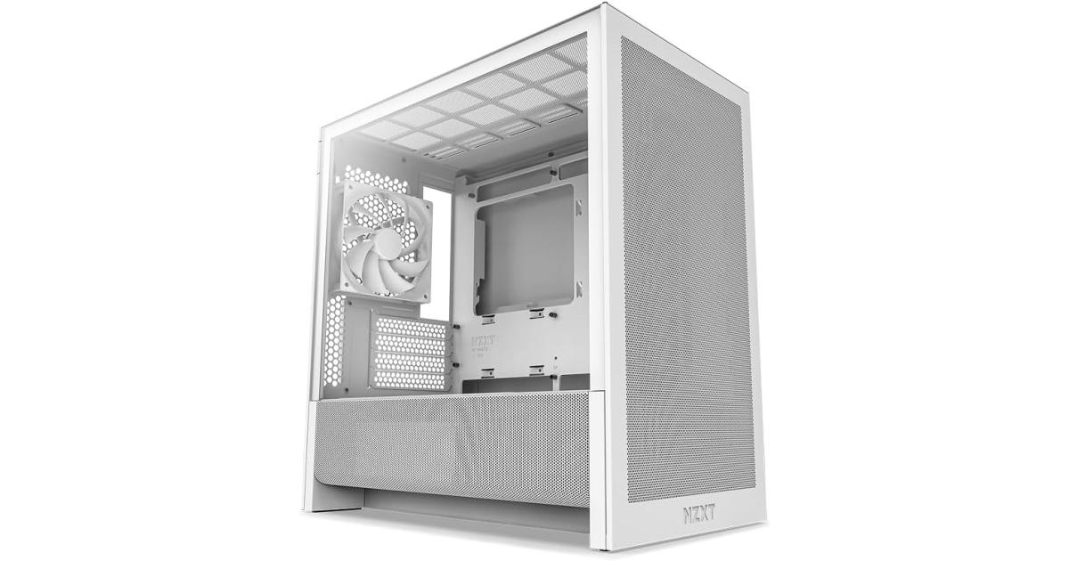NZXT H3 Flow Mid Tower mATX Tempered Glass Airflow Gaming Case w/ Pre ...