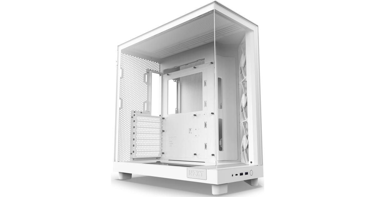 NZXT H6 Flow Perforated Compact Dual-Chamber Mid-Tower Tempered Glass ...
