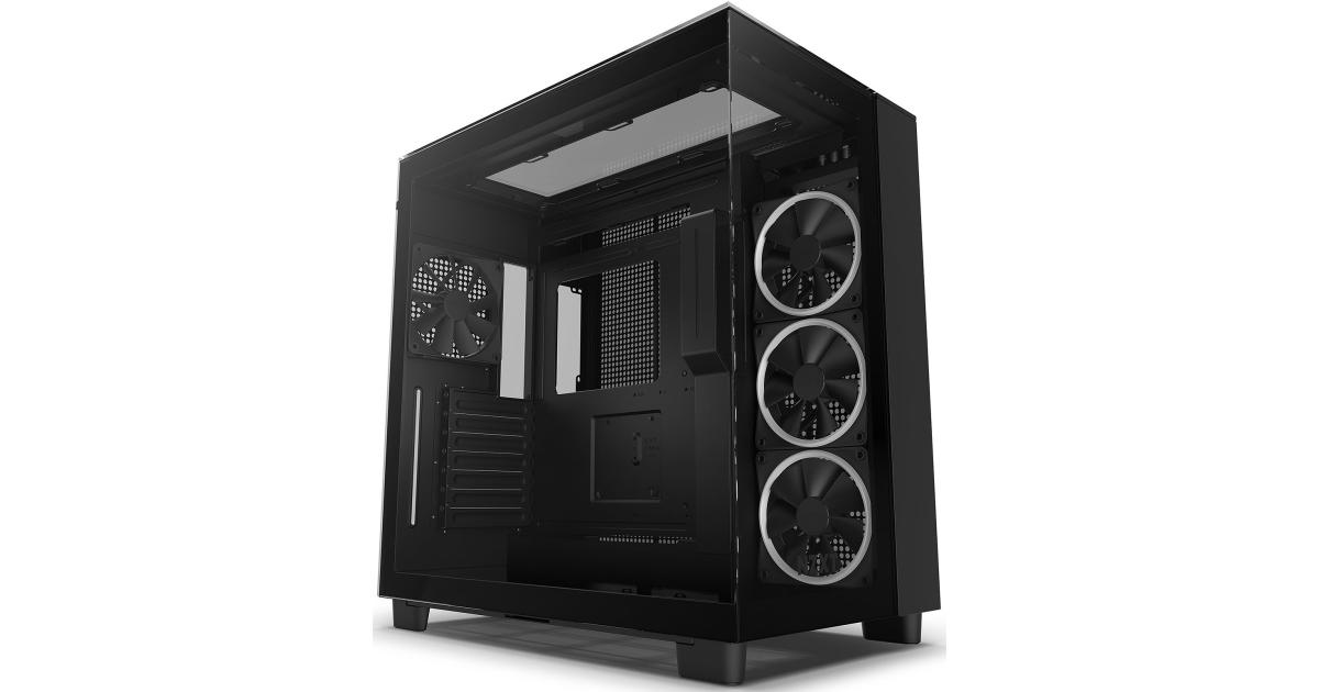 NZXT H9 Elite Premium Dual-Chamber Mid-Tower Tempered Glass Gaming Case w/ 3xF120 RGB Duo ...