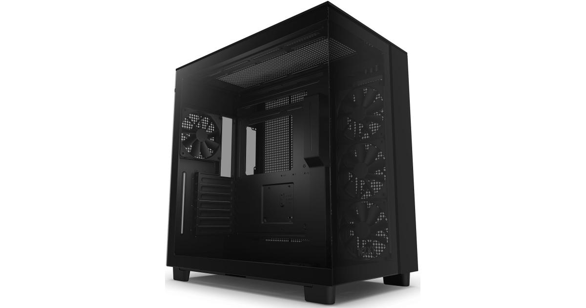 NZXT H9 Flow Perforated Dual-Chamber Mid-Tower Tempered Glass Gaming ...