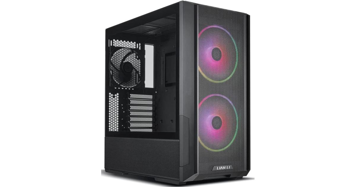 Lian Li LANCOOL 216 (216R-X) MESH (Black) ARGB ATX Mid Tower Tempered Glass Gaming Case W/ Type ...