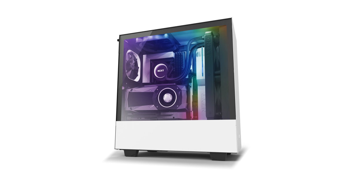 NZXT H510i MATTE WHITE Tempered Glass addressable LED strip Gaming Case ...