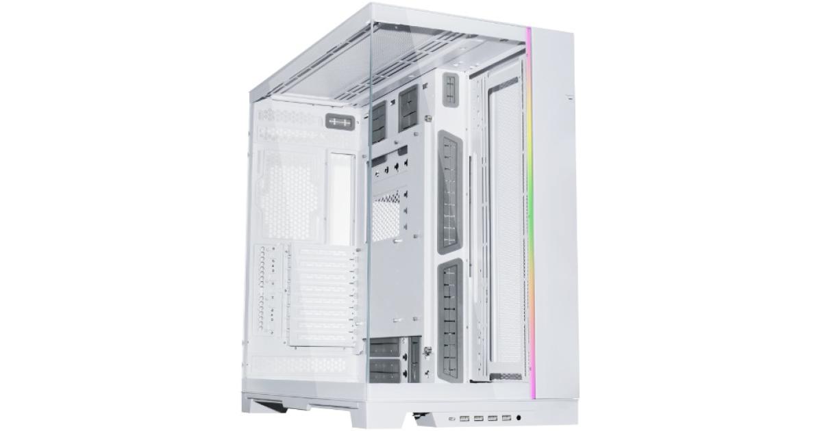 Lian Li O11 Dynamic EVO XL (White) Full Tower 2 Sided Tempered Glass Gaming Case w/ Reversable ...