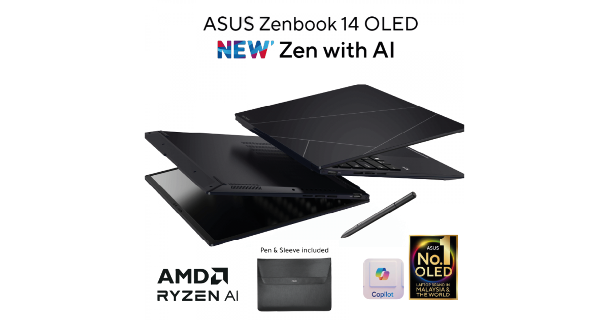 ASUS Zenbook 14" OLED WUXGA FHD+ Touch Laptop, AMD Ryzen™ 7 8840HS AI ...