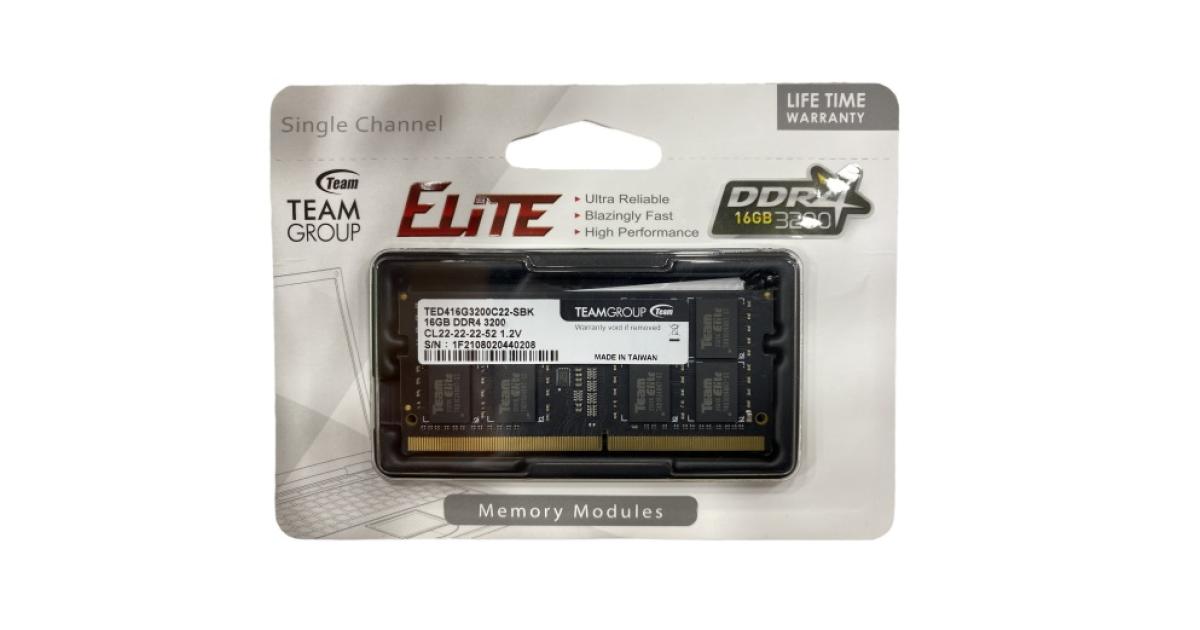 TEAMGROUP ELITE SO-DIMM Single 16GB 3200MHz CL22 DDR4 LAPTOP MEMORY | TEAMGROUP Elite Plus DDR4 ...