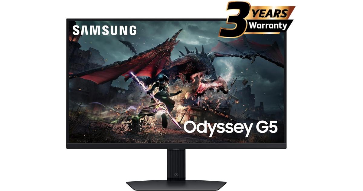 Samsung Odyssey G5 2024 (DG502), 27" Flat Monitor IPS 2K (2560 x 1440) 180Hz 1ms(GTG ...