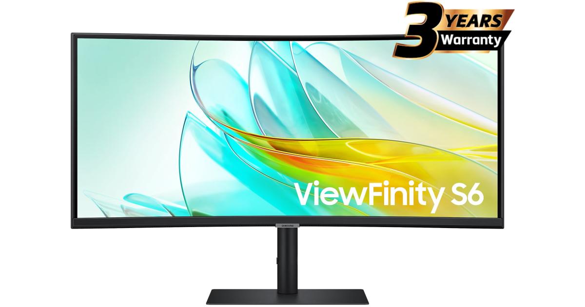SAMSUNG ViewFinity S6 (C654U) 34" UWQHD (3440 X 1440) Curved Business ...