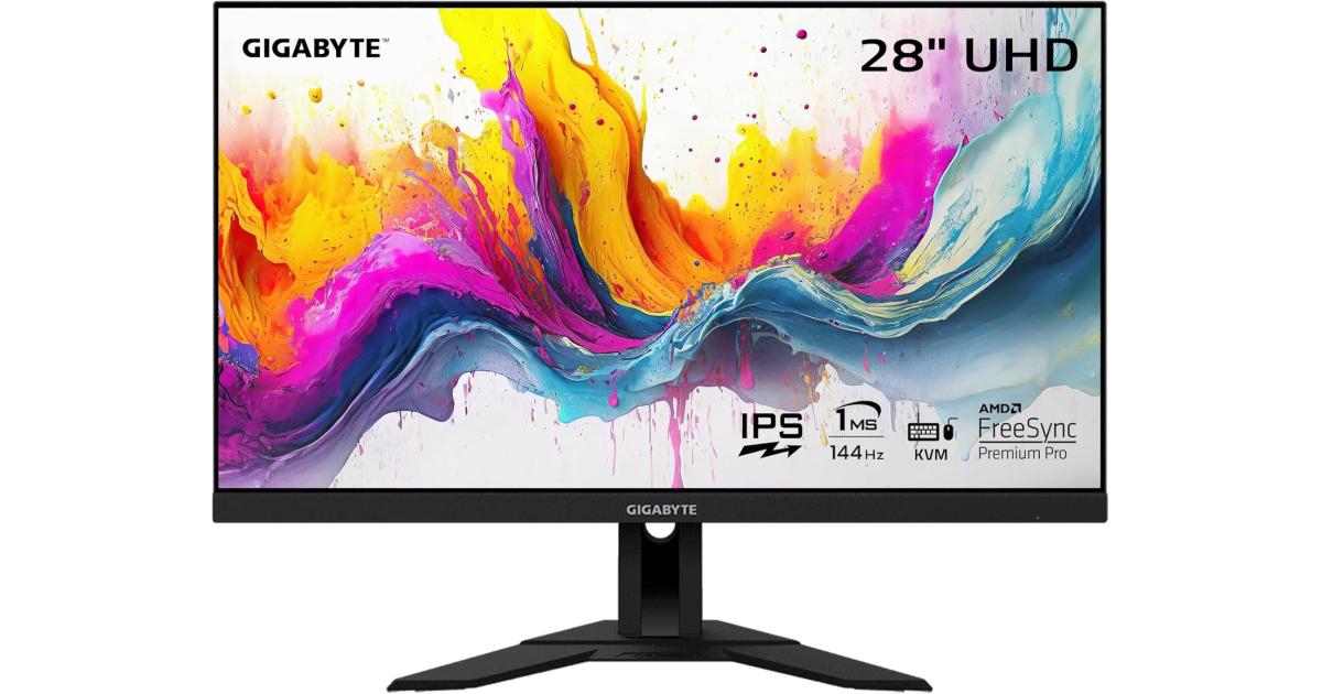 GIGABYTE 28" 4K UHD (3840 x 2160) Flat Gaming Monitor, SS IPS, 144Hz ...
