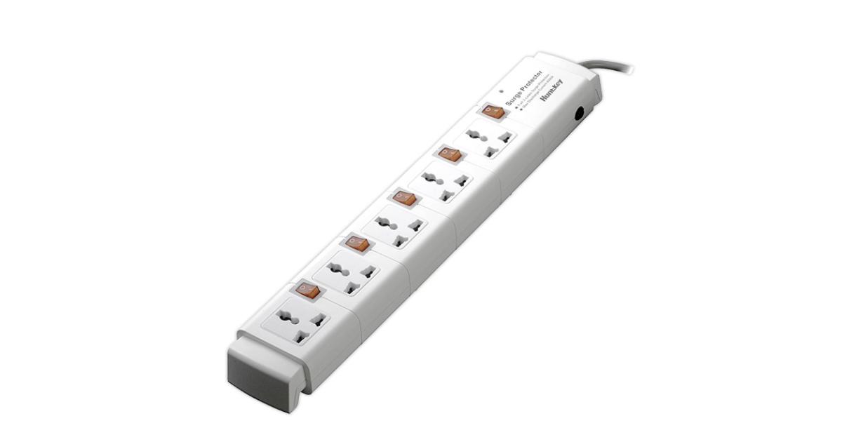 Huntkey PZC502-3 Power Strip Surge w/ 5 Universal AC Sockets (3M ...