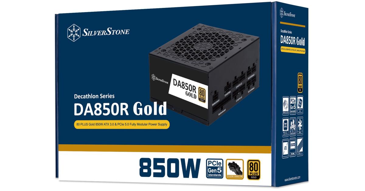 SilverStone DA850R Gold 850W (ATX 3.0) PCIE 5.0 (12VHPWR) 80 Plus Gold ...