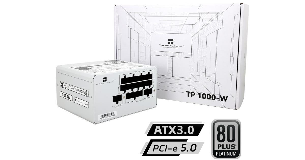 Thermalright (TP-1000-W) Platinum 1000W (ATX 3.0) PCIE 5.0 (12VHPWR) 80 Plus Platinum Full ...