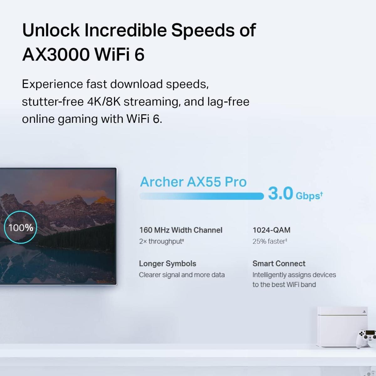 TP-Link AX3000 WiFi 6 Router (Archer AX55 Pro) - Multi Gigabit Wireless Internet, 2 x 2.5 Gbps ...